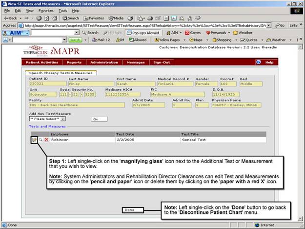 Step 5: Viewing a Test or Measurement