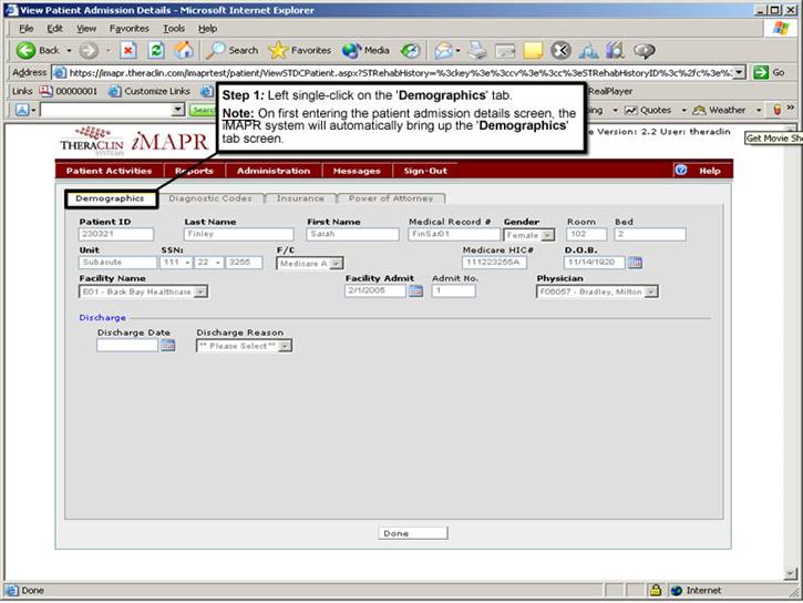 Step 5: Viewing the Demographic Information