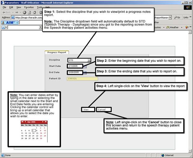Step 4: Entering the Reporting Parameters